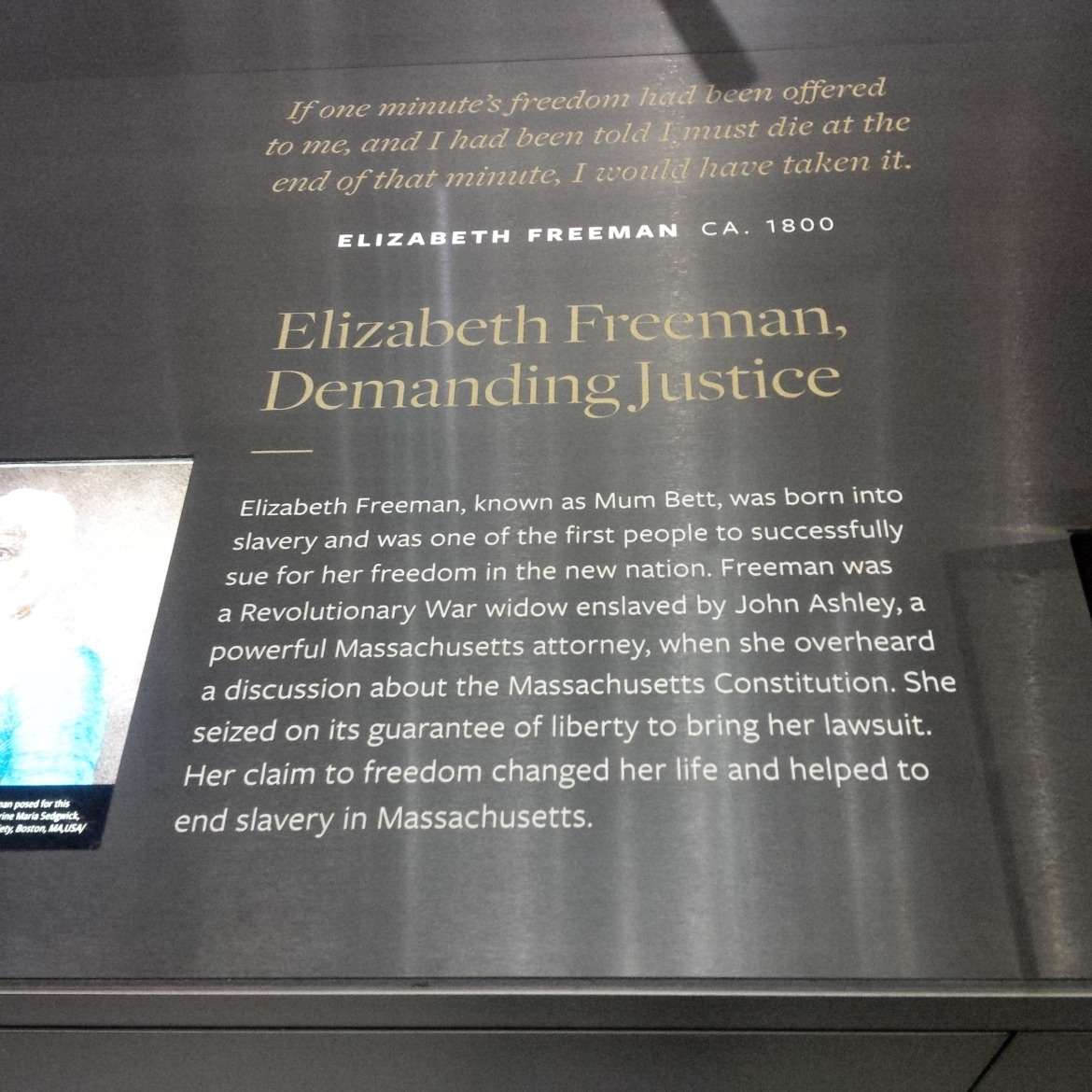 Mumbet at the NMAAHC – Elizabeth Freeman